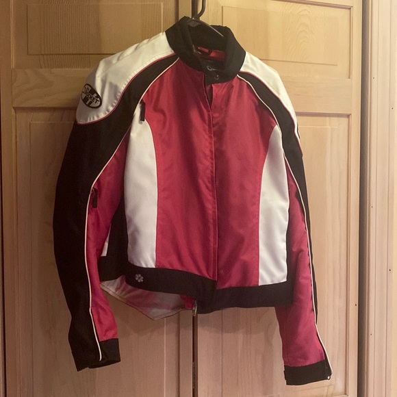 Jackets & Coats | Joe Rocket Pink White Motorcycle Jacket With Shoulder ...